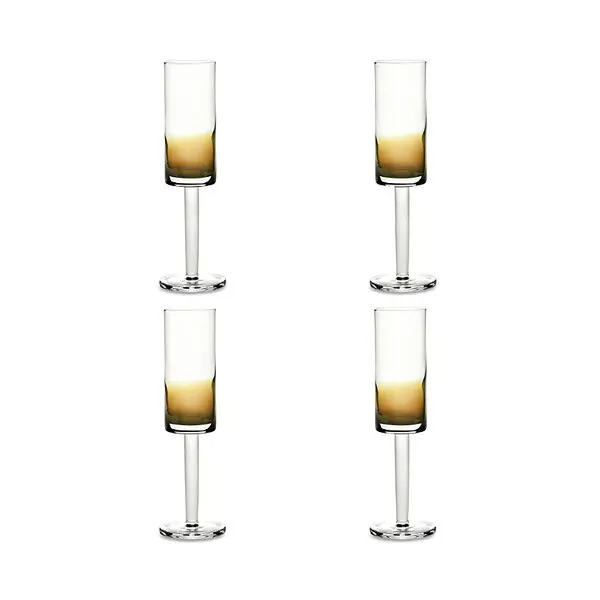SERAX Champagne Glass Amber Zuma, Set Of 4 - Brown
