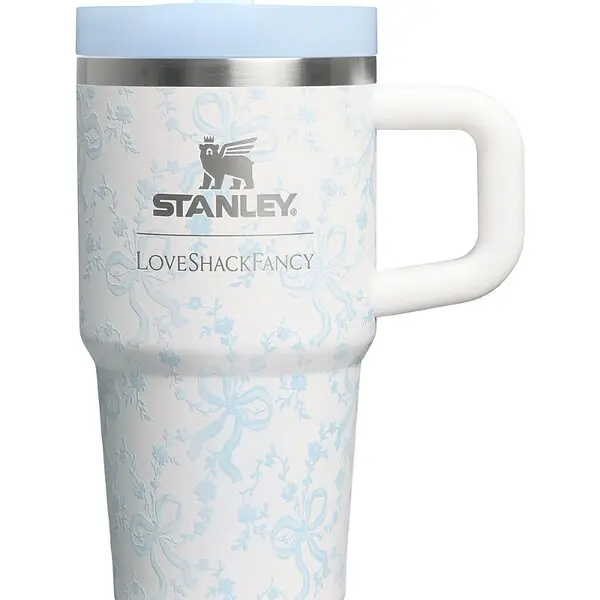 STANLEY X Loveshackfancy Holiday Quencher Protour Flip Straw Tumbler, 20 Oz - Coquette Bow Winter Ice