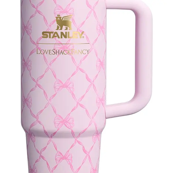 STANLEY X Loveshackfancy Holiday Quencher Protour Flip Straw Tumbler, 30 Oz - Baby Bow Pink Peppermint