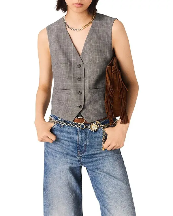 Maje Tailored Waistcoat - Grey
