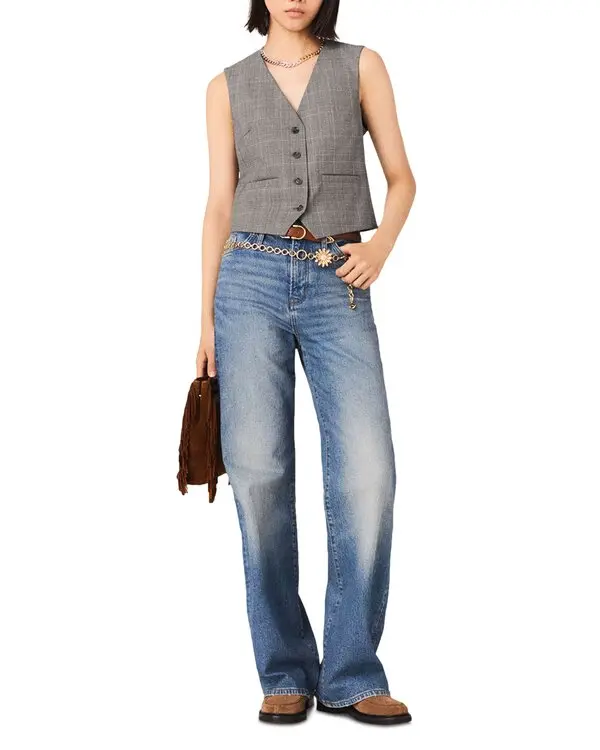 Maje Tailored Waistcoat - Grey