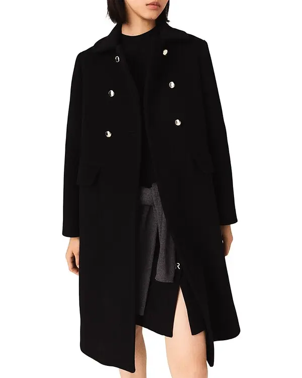 Maje Long Wool-blend Coat