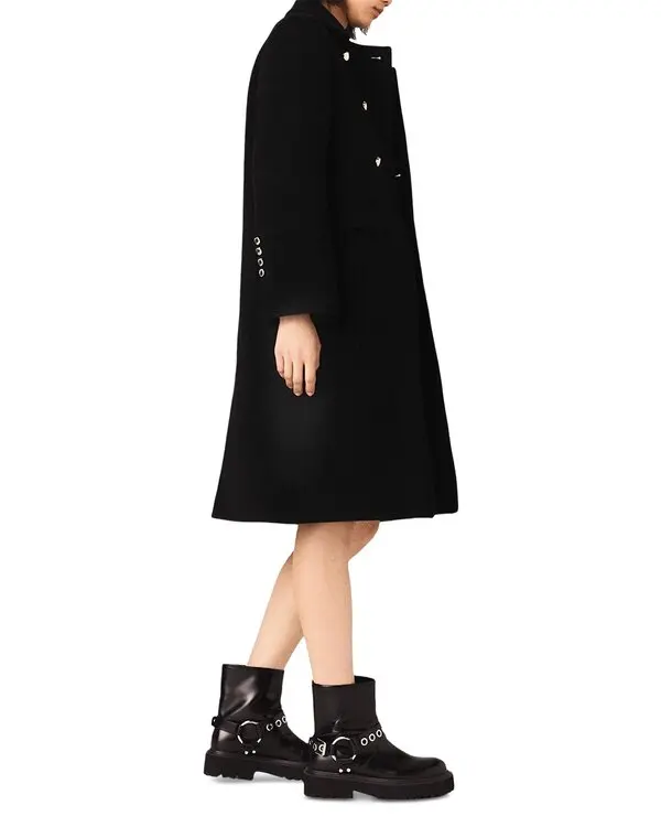 Maje Long Wool-blend Coat