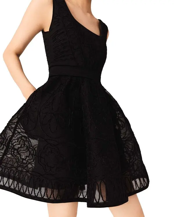 Maje Embroidered Lace Skater Dress