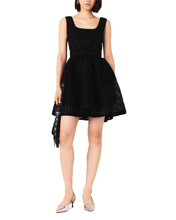 Maje Embroidered Lace Skater Dress