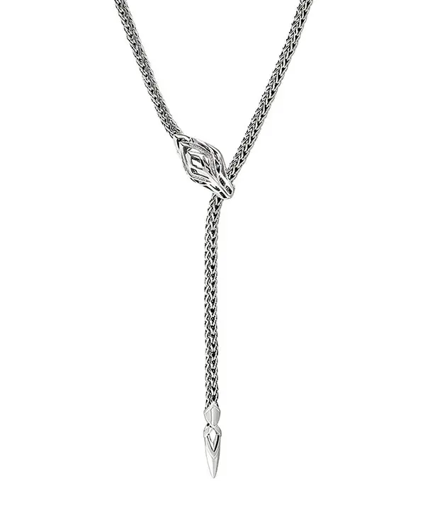 John Hardy Sterling Naga Dragon Lariat Necklace - Silver