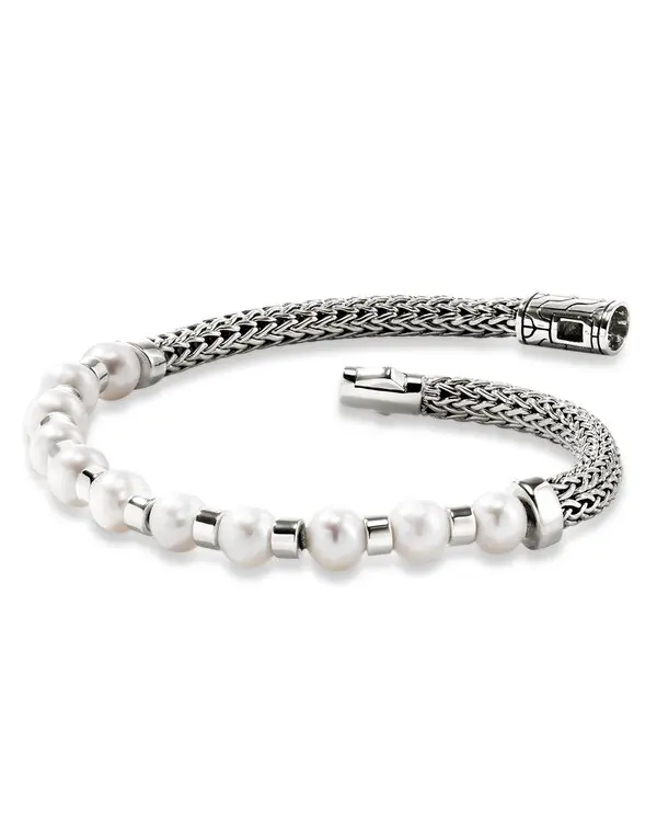 John Hardy Sterling Chain Bracelet With Pearl