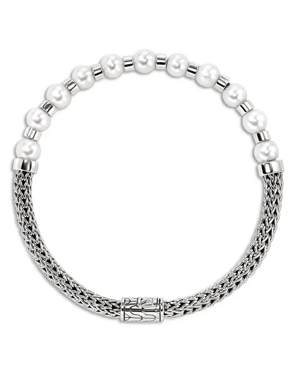John Hardy Sterling Chain Bracelet With Pearl