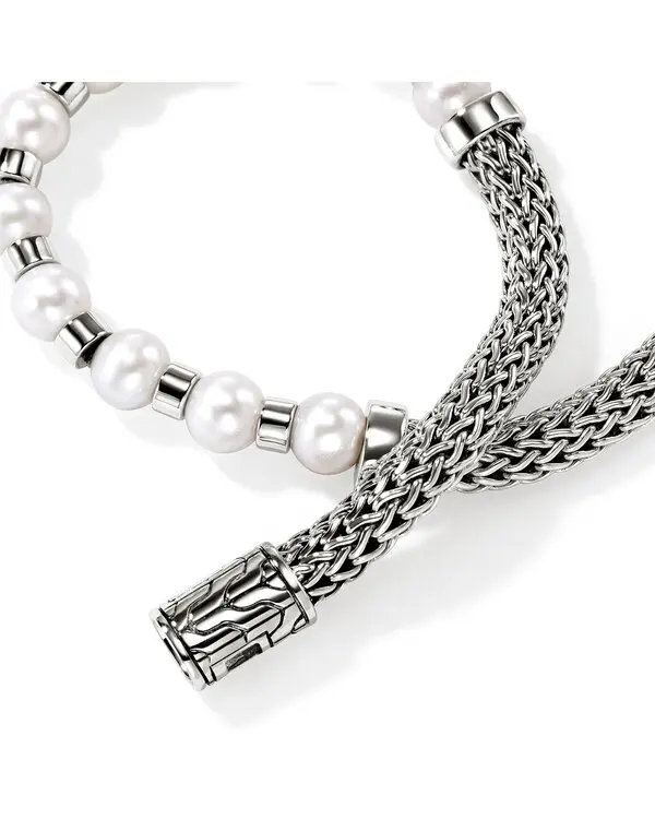 John Hardy Sterling Chain Bracelet With Pearl