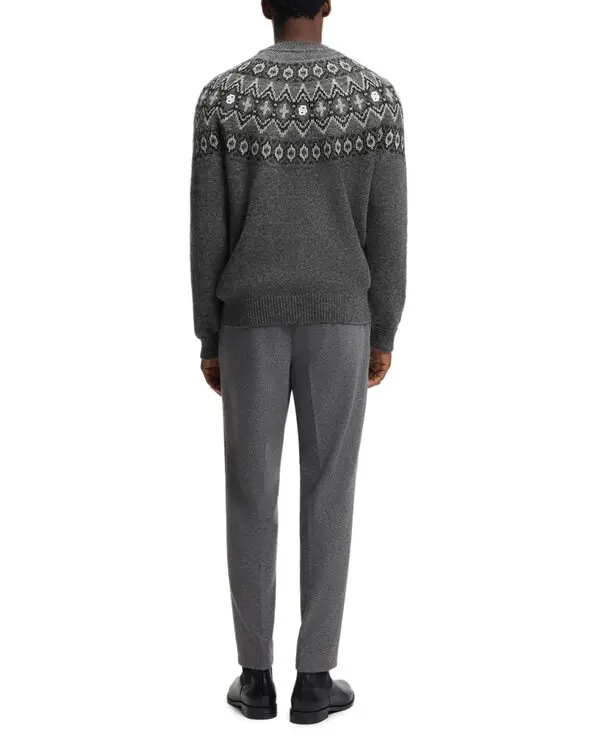 BOSS Hisle Relaxed Fit Fair Isle Sweater