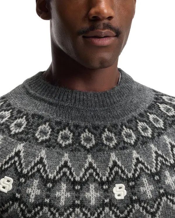 BOSS Hisle Relaxed Fit Fair Isle Sweater