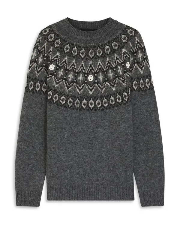 BOSS Hisle Relaxed Fit Fair Isle Sweater