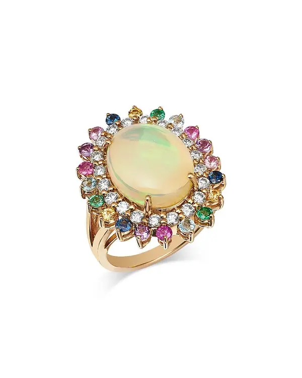 Bloomingdale'S Opal, Multi Gemstone & Diamond Statement Ring - Gold