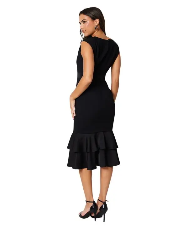 Coast Satin Back Crepe Peplum Dress