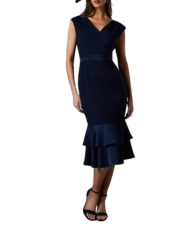 Coast Satin Back Crepe Peplum Dress