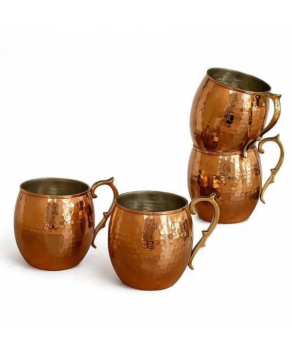 COPPERMILL KITCHEN Cmk Vintage Inspired Moscow Mule Mugs, Set Of 4