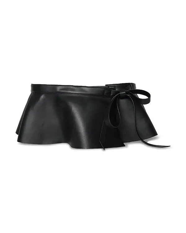 Lele Sadoughi Faux Leather Peplum Belt - Jet