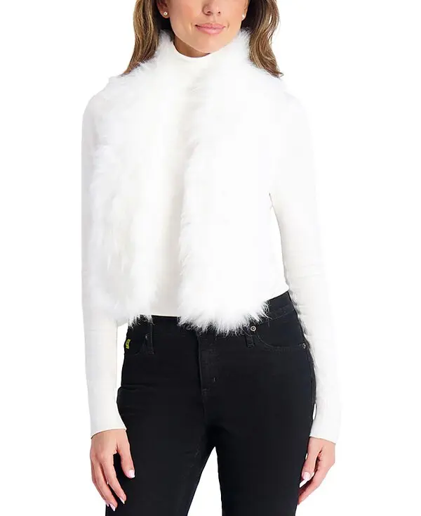 Gorski Cashmere Goat Knit Pull-through Scarf - White