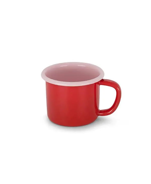 ELIFLE Enamel Mug, Set Of 4 - Red Pink