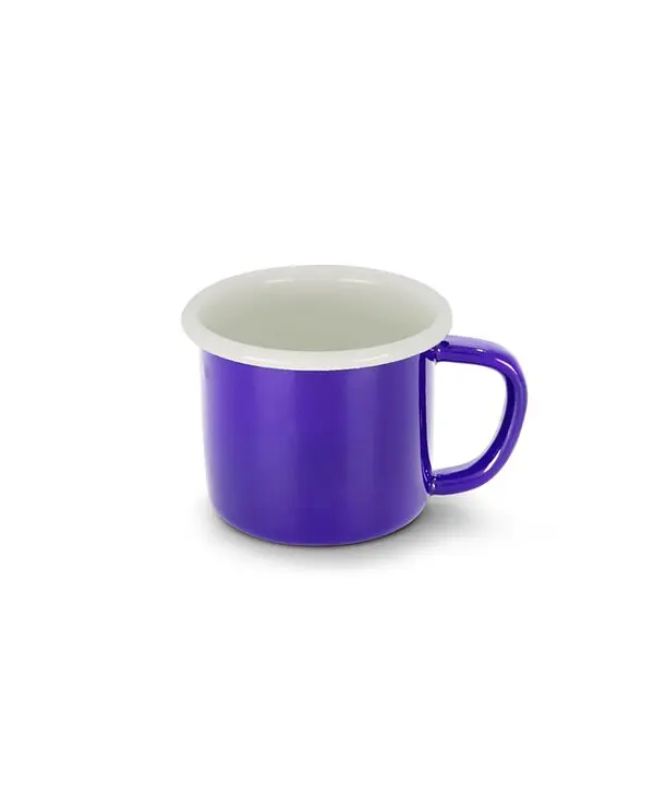 ELIFLE Enamel Mug, Set Of 4 - Royal Blue Ivory