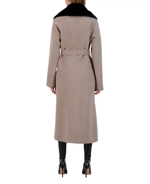Gorski Wool Coat With Detachable Shearling Lamb Collar