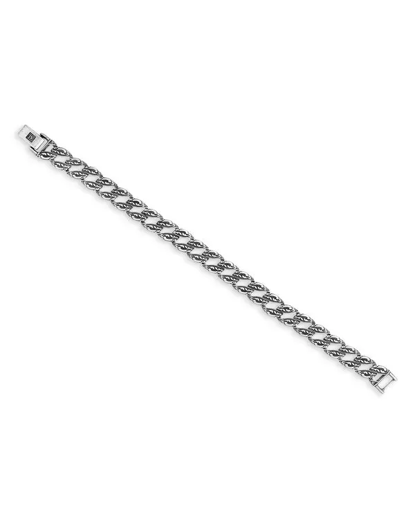 John Varvatos Sterling Gothic Textured Curb Link Bracelet