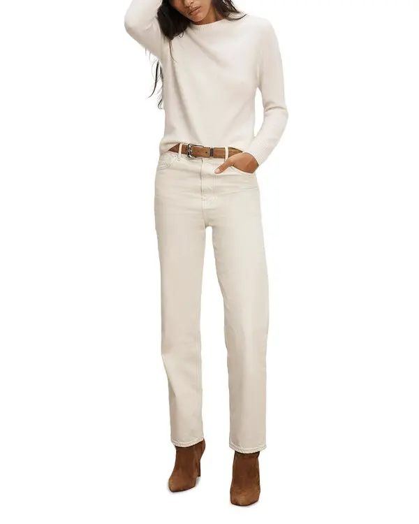 Veronica Beard Leah Mid-rise Straight Jeans - Ecru