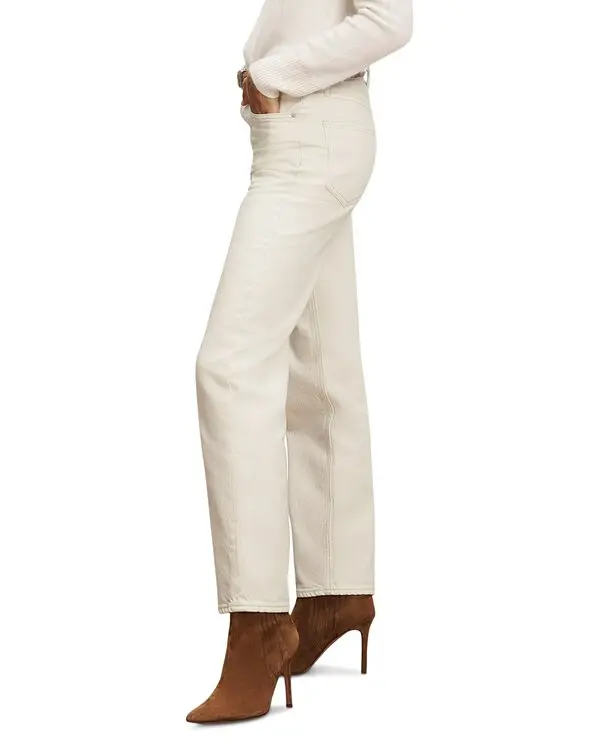 Veronica Beard Leah Mid-rise Straight Jeans - Ecru