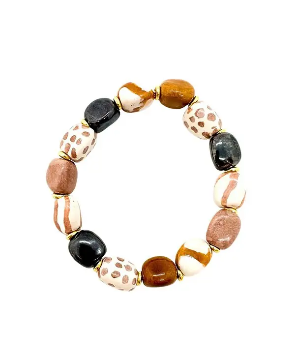 KAZURI Beaded Bracelet - Safari