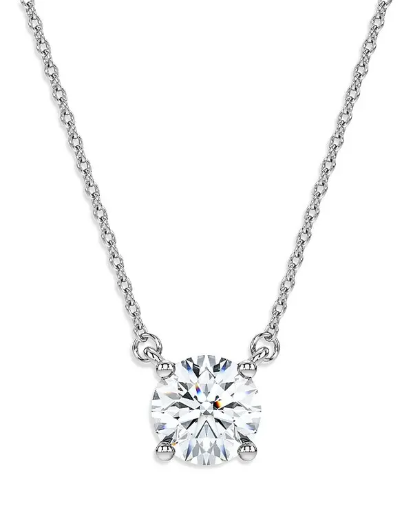 SWAROVSKI Eternity Certified Lab Grown Diamond Solitaire Pendant Necklace - Silver