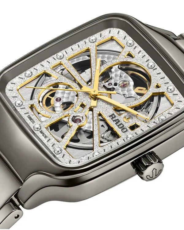 RADO True Square Open Heart Sparkling Watch, 38mm X 38mm - Silver/silver