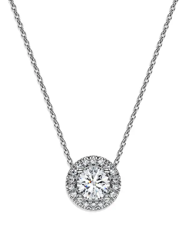SWAROVSKI Eternity Certified Lab Grown Diamond Halo Pendant Necklace - White Gold