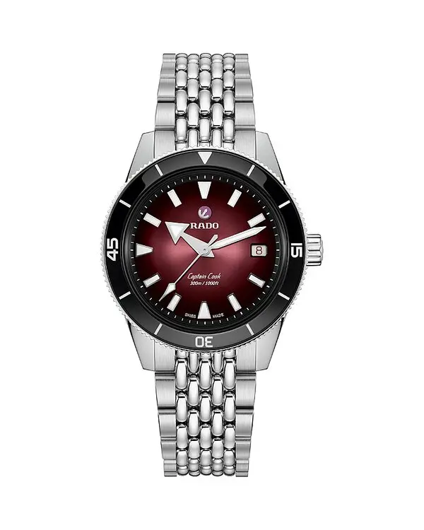 RADO Captain Cook 39mm Watch - Red/silver