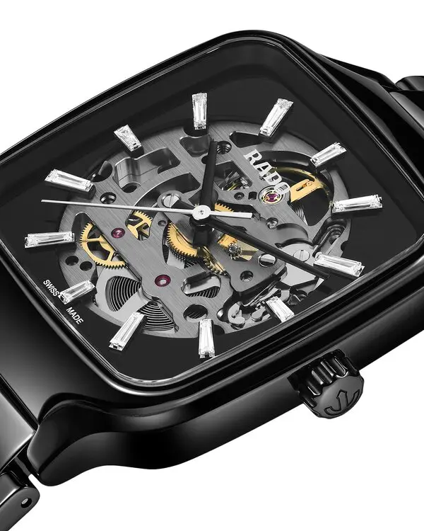 RADO True Square Skeleton Watch, 38mm X 38mm - Black/black