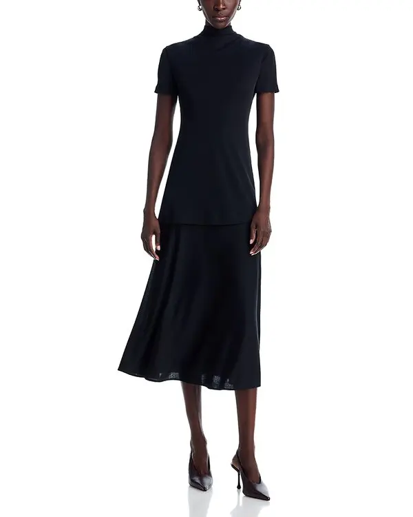 JIL SANDER Tie Neck Drop Waist Dress