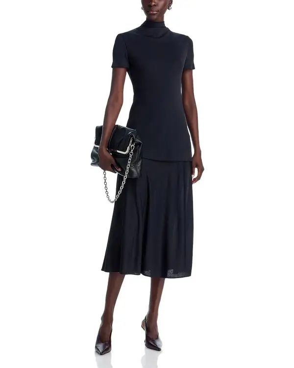 JIL SANDER Tie Neck Drop Waist Dress