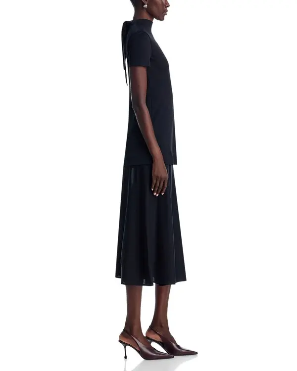 JIL SANDER Tie Neck Drop Waist Dress