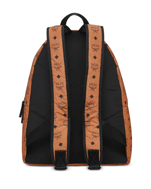 Mcm Stark Packable Backpack In Monogram Nylon - Cognac