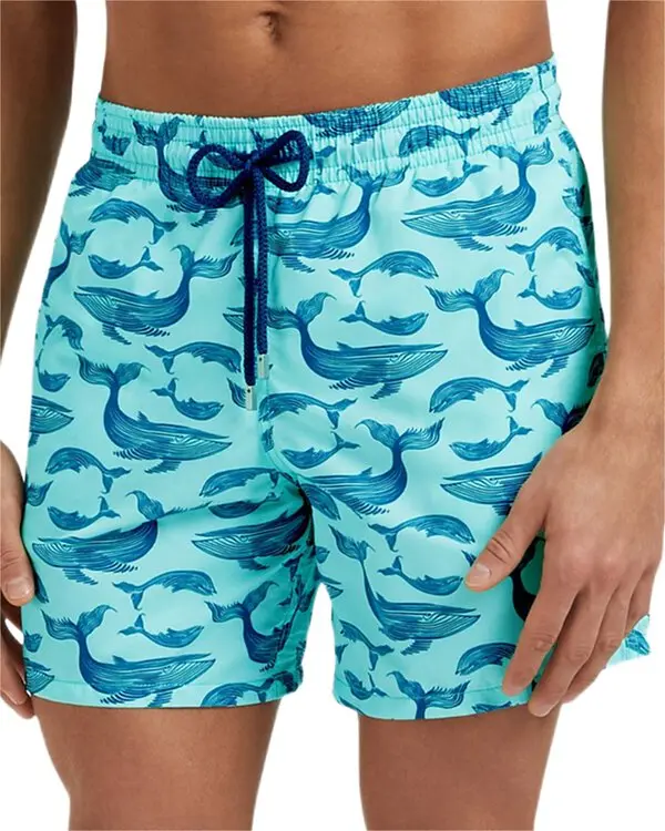 Vilebrequin Marine Whale Print 5.5" Swim Shorts - Celadon