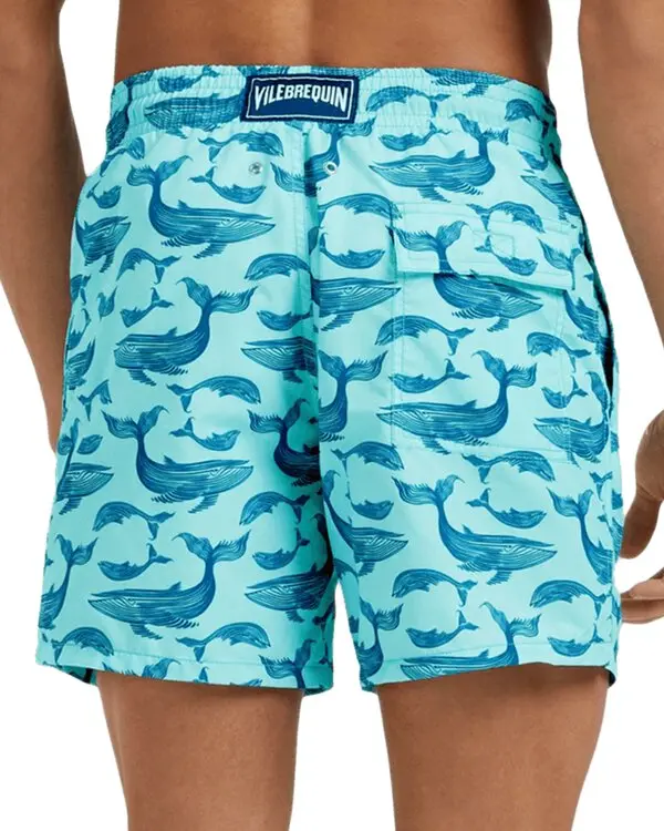 Vilebrequin Marine Whale Print 5.5" Swim Shorts - Celadon