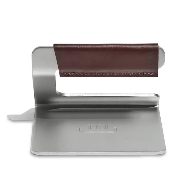 MADE IN Leather Handle Sleeve Grill Press - Stainless