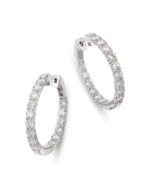 Bloomingdale'S Diamond Inside Out Hoop Earrings, 2.50 Ct. T. W - White