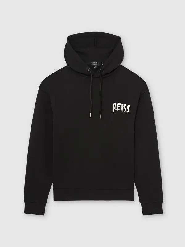REISS Cotton Logo-print Hoodie