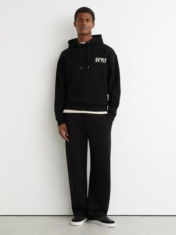 REISS Cotton Logo-print Hoodie