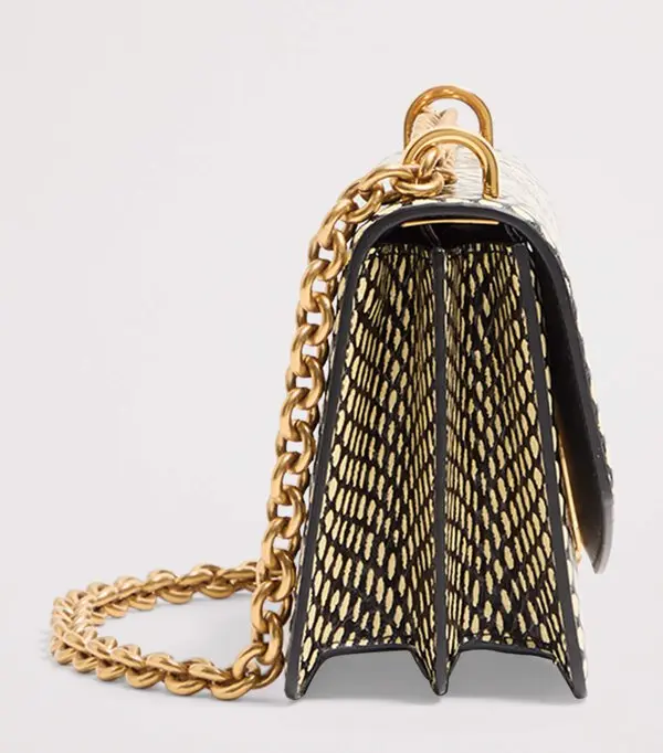 Valentino Garavani Small Snakeskin Vain Shoulder Bag - White