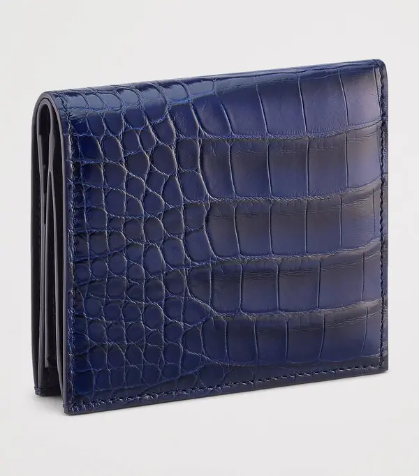 BVLGARI Alligator Leather Serpenti Forever Compact Wallet - Blue