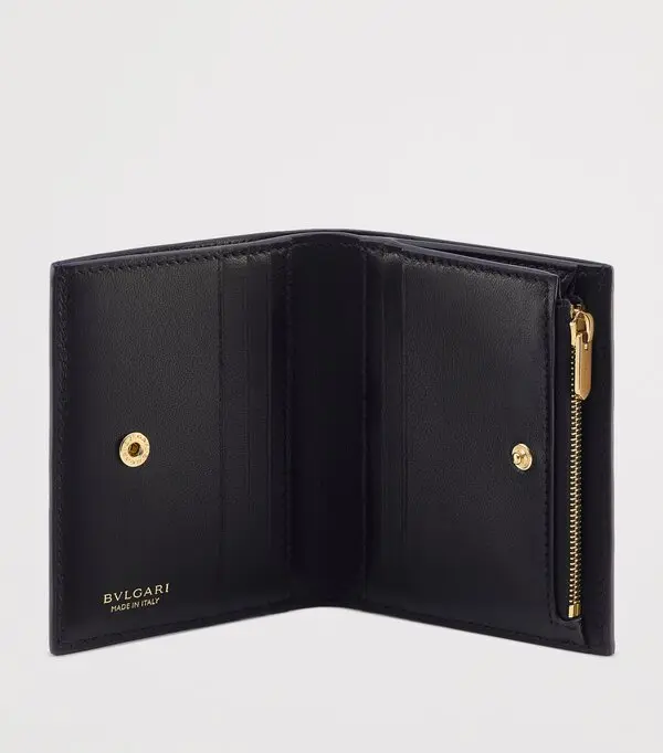 BVLGARI Alligator Leather Serpenti Forever Compact Wallet - Blue