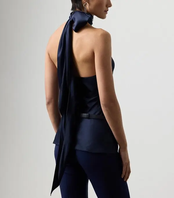 Ralph Lauren Stretch-silk Charmeuse Sleeveless Blouse