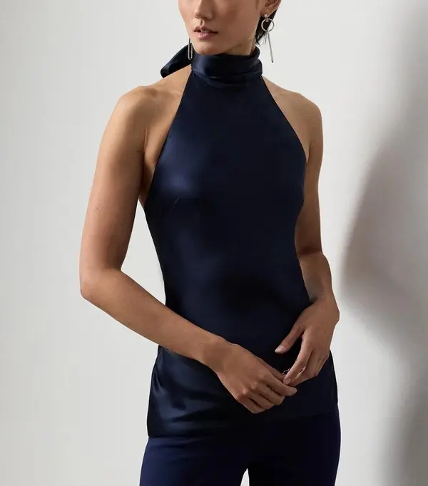 Ralph Lauren Stretch-silk Charmeuse Sleeveless Blouse