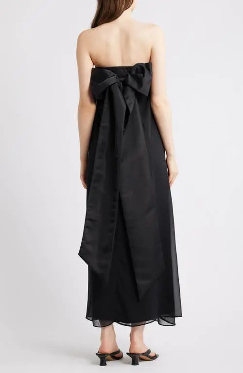 PETAL & PUP Amici Strapless Bow Back Maxi Dress